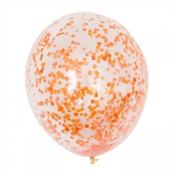 11 inch Confetti Orange Balloon balloons vancouver JC Balloon Studio