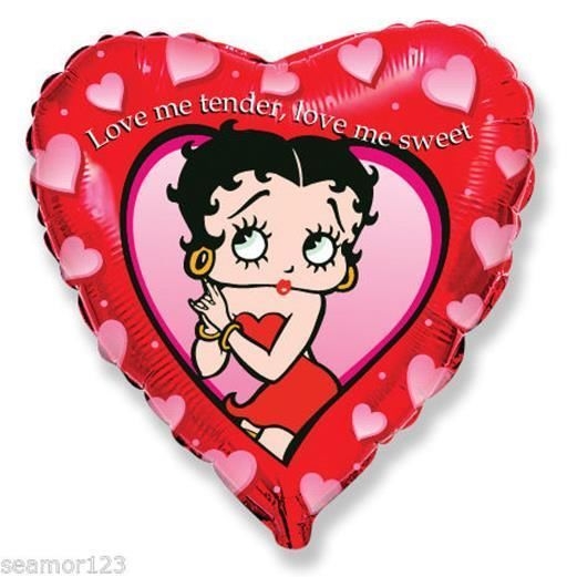 18" Foil Heart - Betty Boop Love balloons vancouver JC Balloon Studio