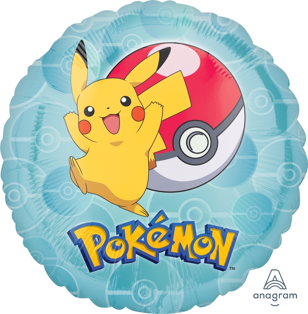 18" Foil Pokemon Pikachu and Poke Ball balloons vancouver JC Balloon Studio