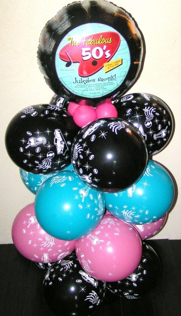 50s Record Centerpiece 10 balloons vancouver JC Balloon Studio