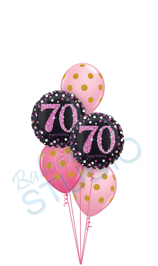 70th Pink Birthday Bouquet balloons vancouver JC Balloon Studio