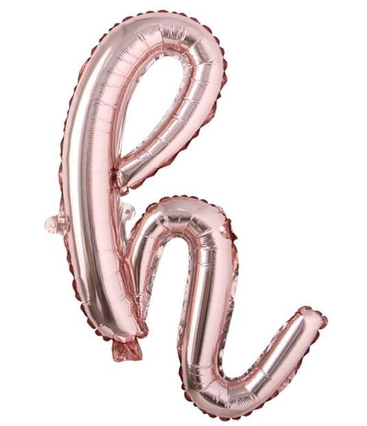 Script Letter Rose Gold Balloon - Letter H balloons vancouver JC ...