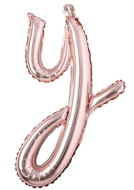 Script Letter Rose Gold Balloon - Letter Y balloons vancouver JC ...
