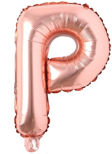 Block Letter Rose Gold Balloon - Letter P balloons vancouver JC Balloon ...