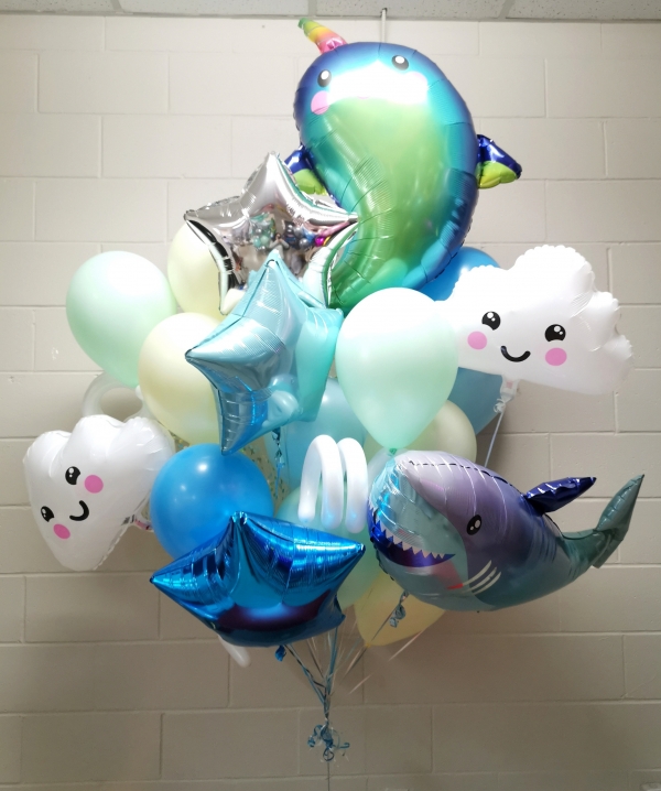 A Cloudy Ocean Balloon Bouquet balloons vancouver JC Balloon Studio