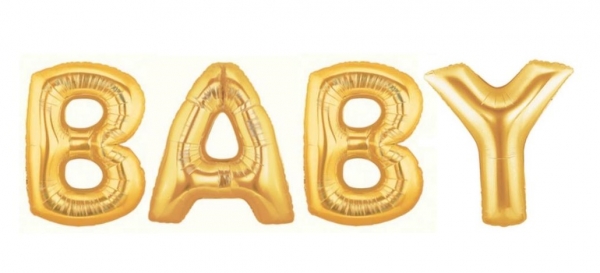 Baby Gold Letters balloons vancouver JC Balloon Studio