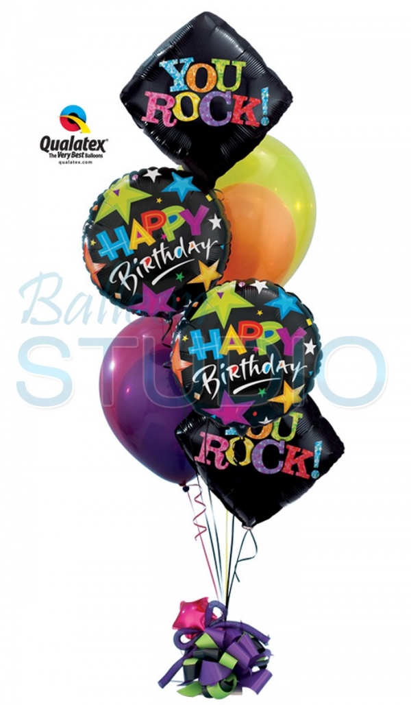 Birthday You Rock Bouquet balloons vancouver JC Balloon Studio