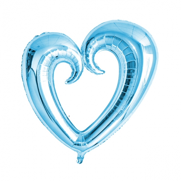 Blue Hollow Heart Balloon Love balloons vancouver JC Balloon Studio