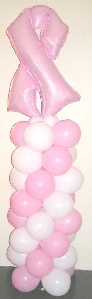 Cancer Awareness Pink Ribbon Bouquet 4 balloons vancouver JC Balloon Studio