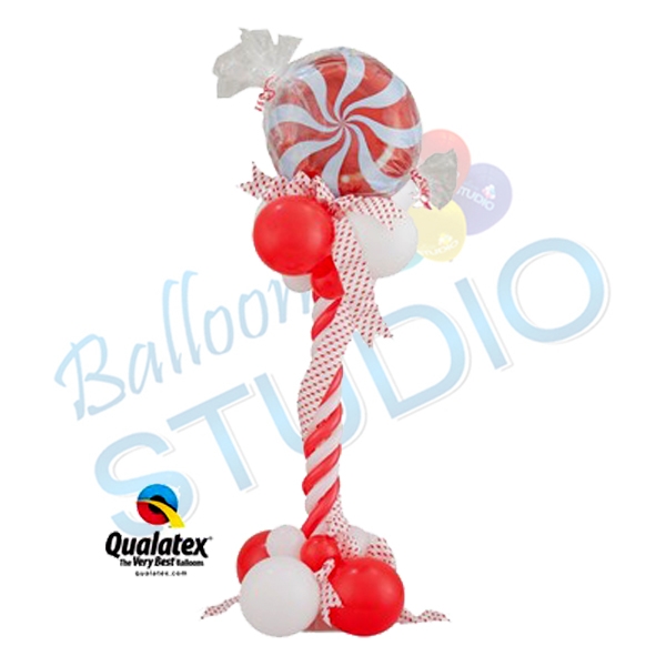 Candy Cane Balloon Column balloons vancouver JC Balloon Studio