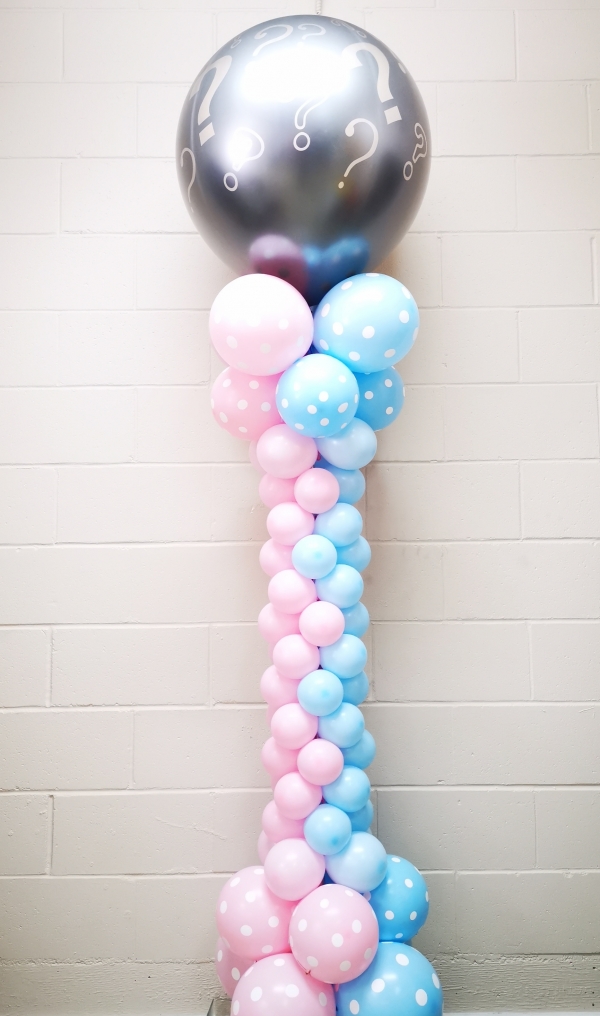 Outdoor Choose Your Side Gender Reveal Column Question Marks balloons ...