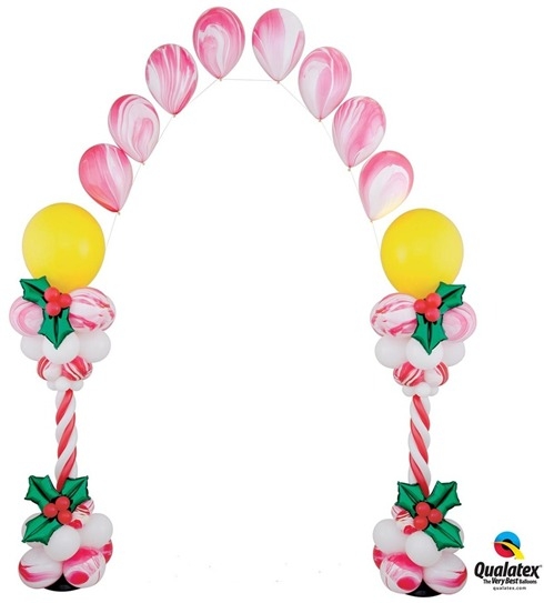 Christmas Candy Cane Column Arch 1 balloons vancouver JC Balloon Studio