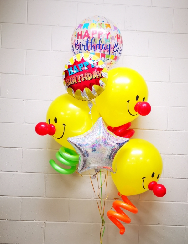Circus Smiley Birthday Bouquet balloons vancouver JC Balloon Studio