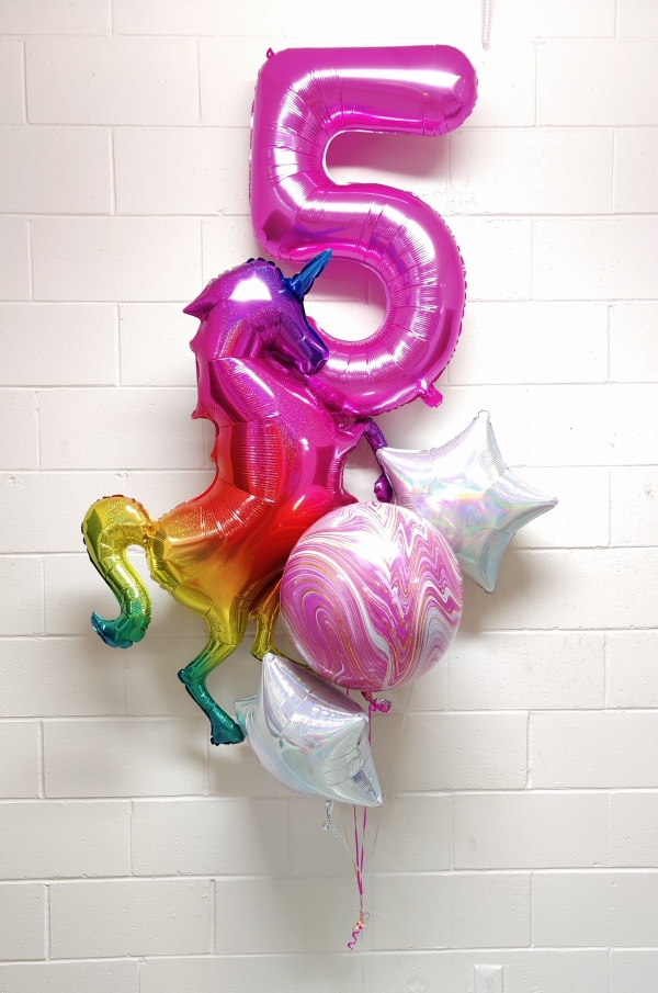 Colourful Unicorn Birthday Age Balloon Bouquet balloons vancouver JC ...