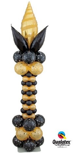 Column Gold Black balloons vancouver JC Balloon Studio