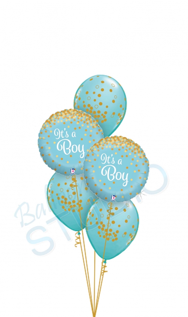 Confetti Print Baby Boy balloons vancouver JC Balloon Studio