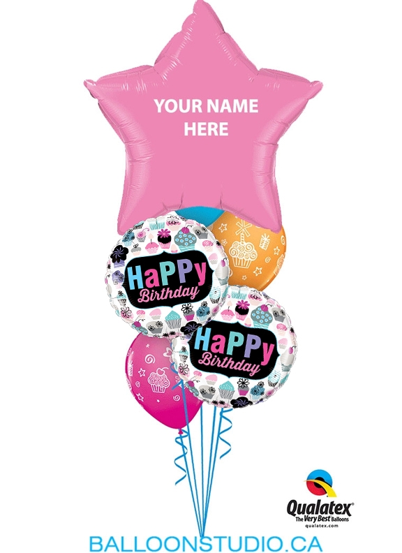 Sweet Birthday Custom Name Balloon Bouquet balloons vancouver JC ...