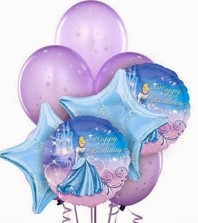 Cinderella Birthday Bouquet 5 balloons vancouver JC Balloon Studio