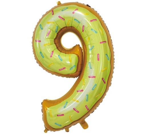 Donut Balloon Number 9 balloons vancouver JC Balloon Studio