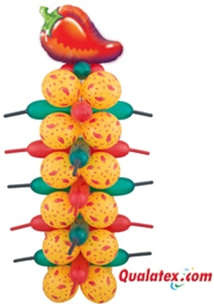 Fiesta Chili Peppers Column 11 balloons vancouver JC Balloon Studio