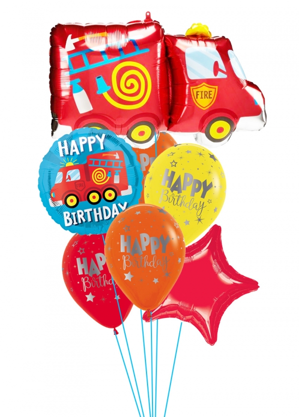 Fire Truck Birthday Balloon Bouquet 1 balloons vancouver JC Balloon Studio