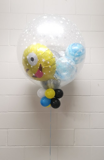 Emoji Smiley Face Blue Single Balloon balloons vancouver JC Balloon Studio