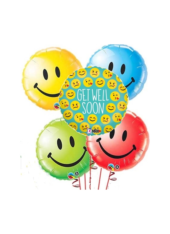 Get Well Nurse Smiley Bouquet 13 balloons vancouver JC Balloon Studio