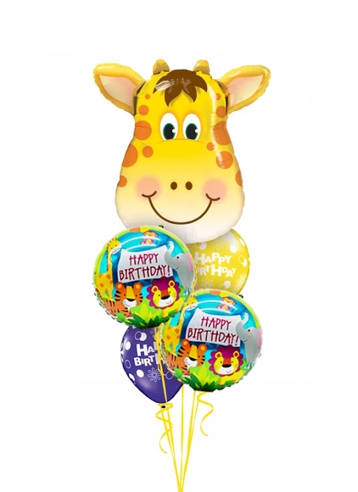 Giraffe Birthday Balloon 6 balloons vancouver JC Balloon Studio