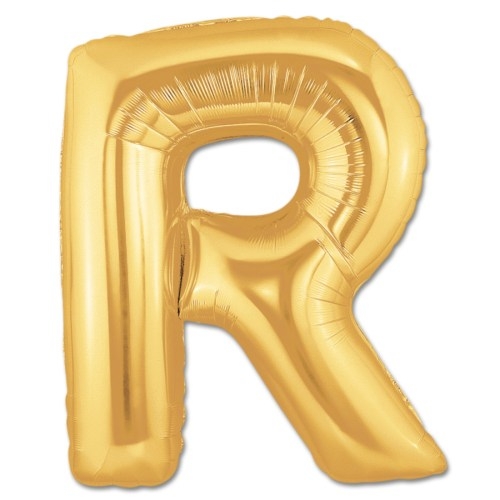 Gold Balloon Letter R balloons vancouver JC Balloon Studio
