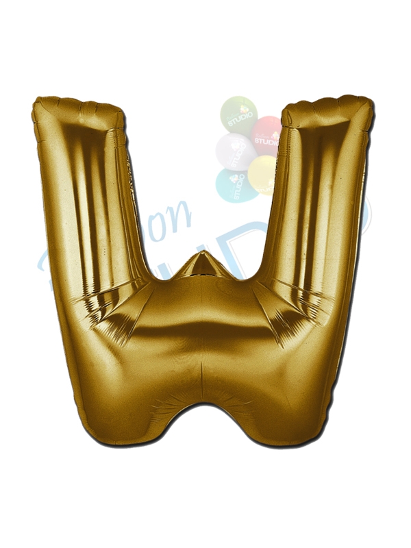 Gold Balloon Letter W balloons vancouver JC Balloon Studio