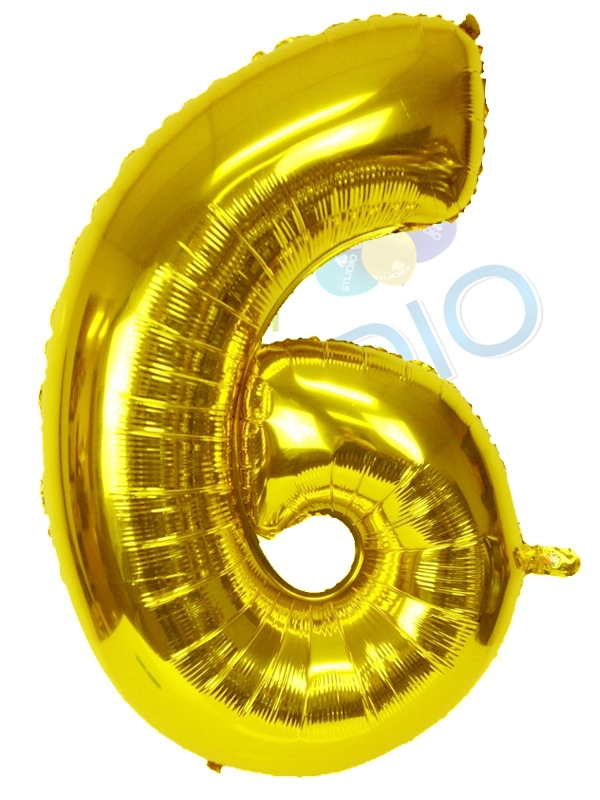 Gold Balloon Number 6 balloons vancouver JC Balloon Studio