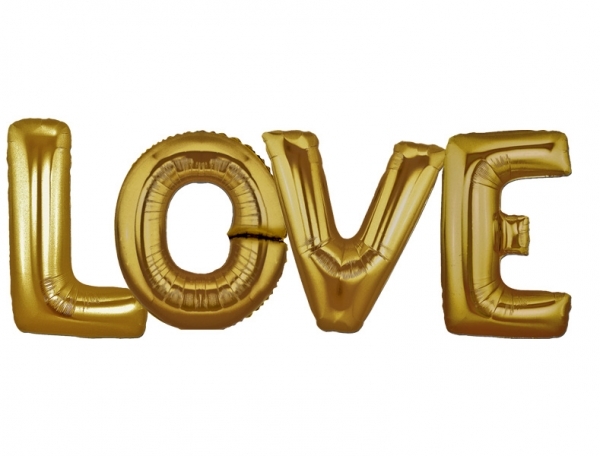 Gold Letter LOVE balloons vancouver JC Balloon Studio