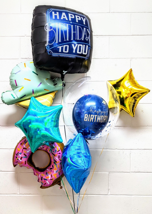 Happy Birthday Man Jumbo and confetti bouquet balloons vancouver JC ...