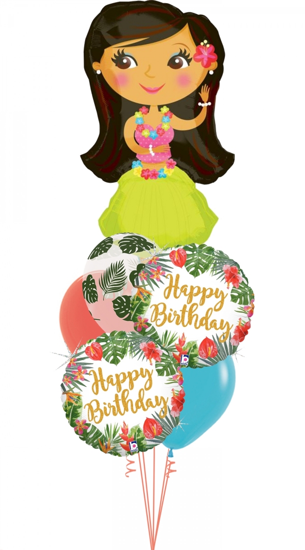 Hula Girl Tropical Happy Birthday Bouquet balloons vancouver JC Balloon ...