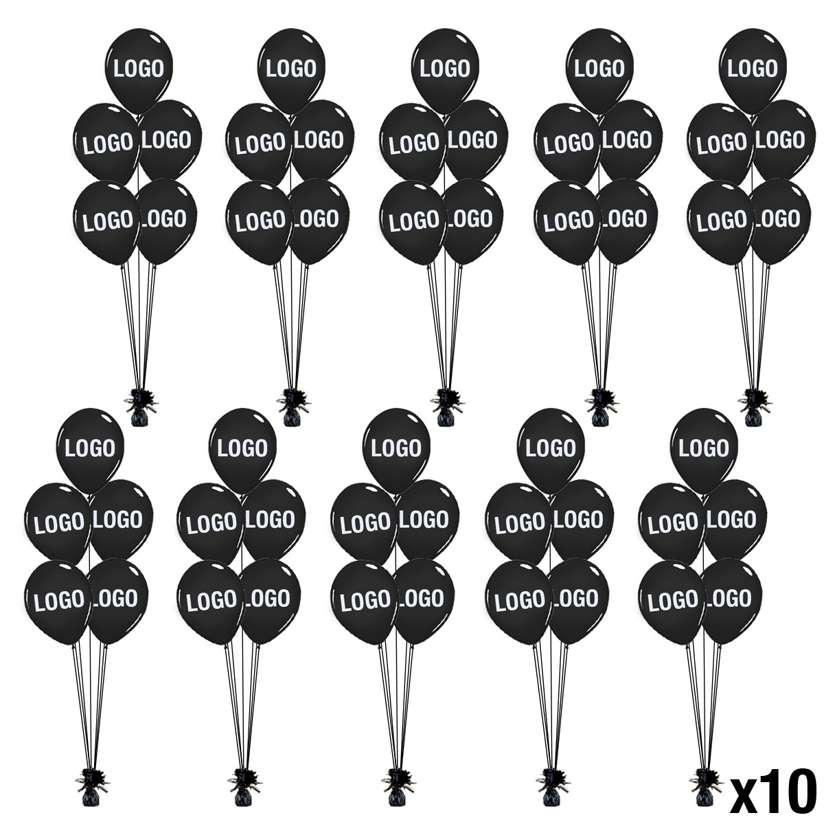 INK Custom Printed Balloon Bouquet [Set of 10] Latex Balloon Trees of 5 ...