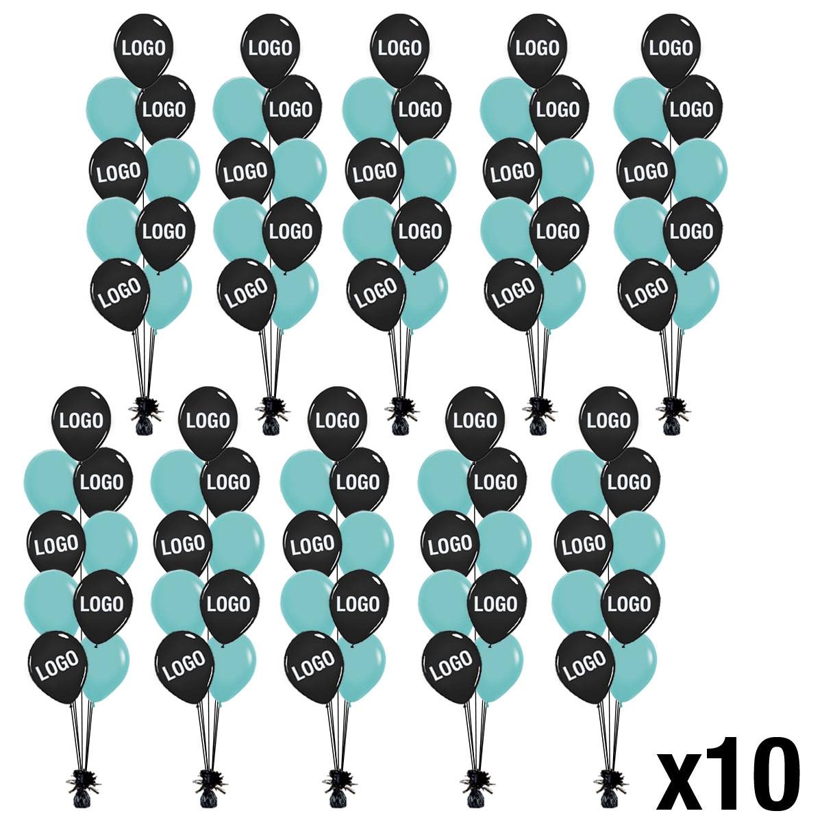 INK Custom Printed Balloon Bouquet [Set of 10] Latex Balloon Trees of 5 ...