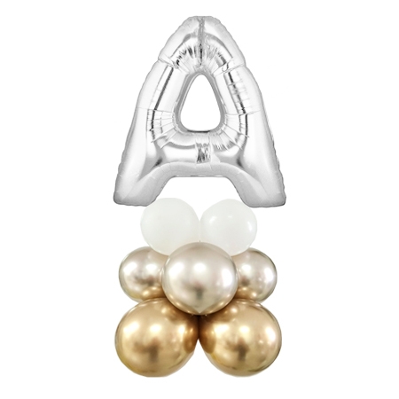 Letter A Balloon 55inch Standup Silver balloons vancouver JC Balloon Studio