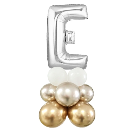 Letter E Balloon 55inch Standup Silver balloons vancouver JC Balloon Studio