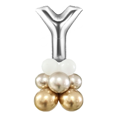 Letter Y Balloon 55inch Standup Silver balloons vancouver JC Balloon Studio