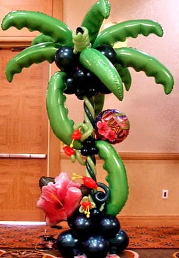 Balloon Palm Tree Luau Party Ideas