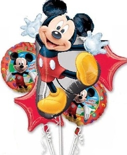 Mickey Mouse Birthday Bouquet 7 balloons vancouver JC Balloon Studio