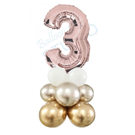 Number 3 Balloon 55inch Standup Rose Gold balloons vancouver JC Balloon ...