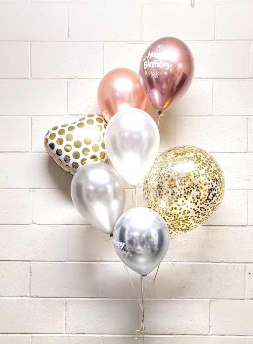 Ombre Blush Confetti Bouquet balloons vancouver JC Balloon Studio