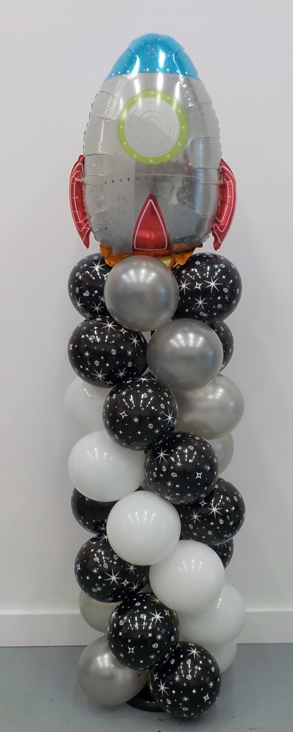 Outer Space Rocketship Balloon Column balloons vancouver JC Balloon Studio