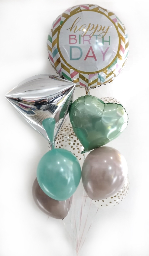 Pastel balloons & Confetti Happy Birthday Bouquet balloons vancouver JC ...