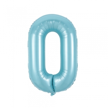 Pastel Blue Number 0 balloons vancouver JC Balloon Studio