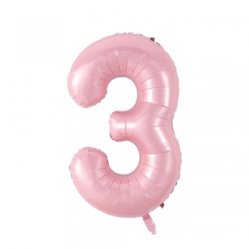 Pastel Pink Number 3 balloons vancouver JC Balloon Studio