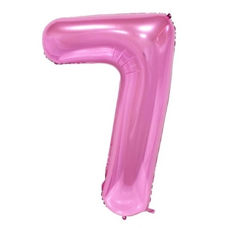 Pink foil number 7 balloon balloons vancouver JC Balloon Studio