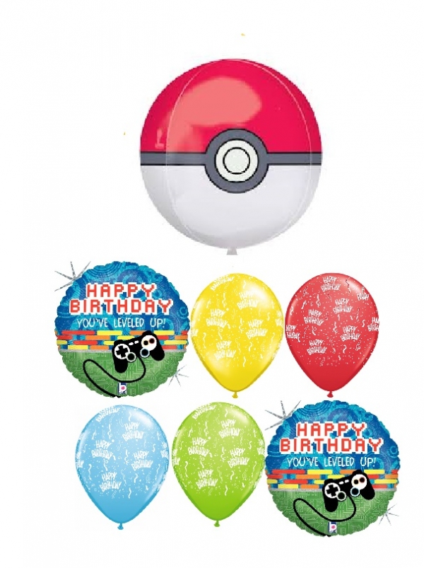 Pokemon Video Game Birthday Bouquet balloons vancouver JC Balloon Studio