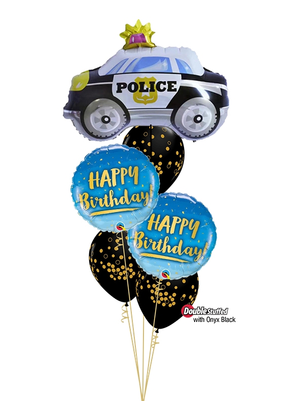 Police Car Birthday Balloon Bouqu balloons vancouver JC Balloon Studio